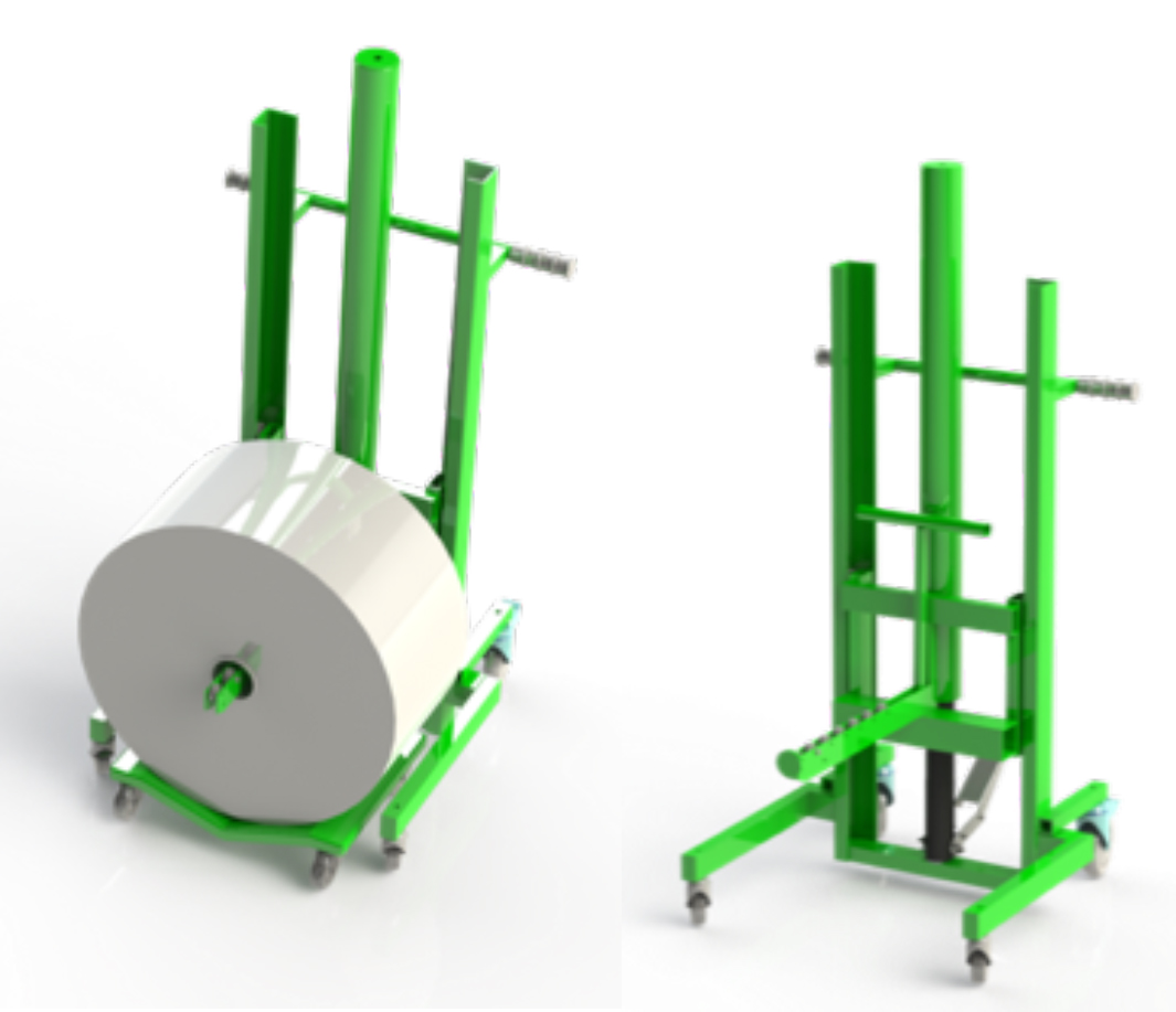 Safe Lifting of Rolls of Labels with Printing Equipment